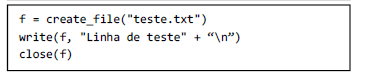 Assinale o código Python que cria um novo arquivo, conten... - Gran ...